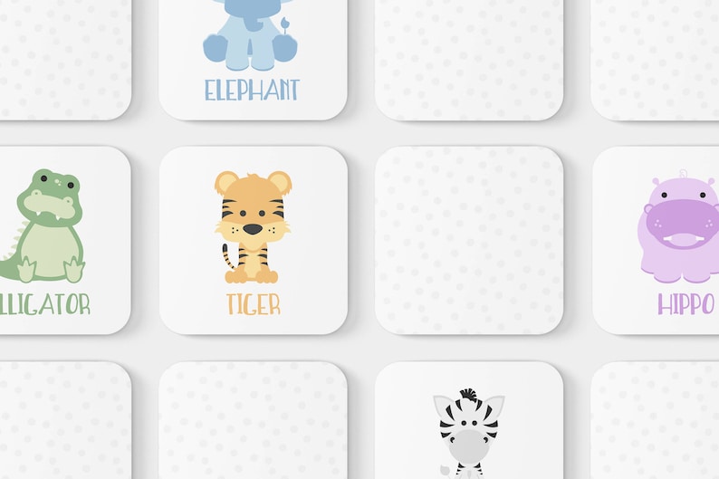 Zoo Safari Animal Memory Game and Educational Toy for Toddler - Etsy
