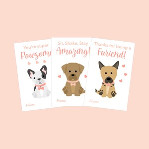 Pink & Red Puppy Dog Valentine's Printables - Etsy