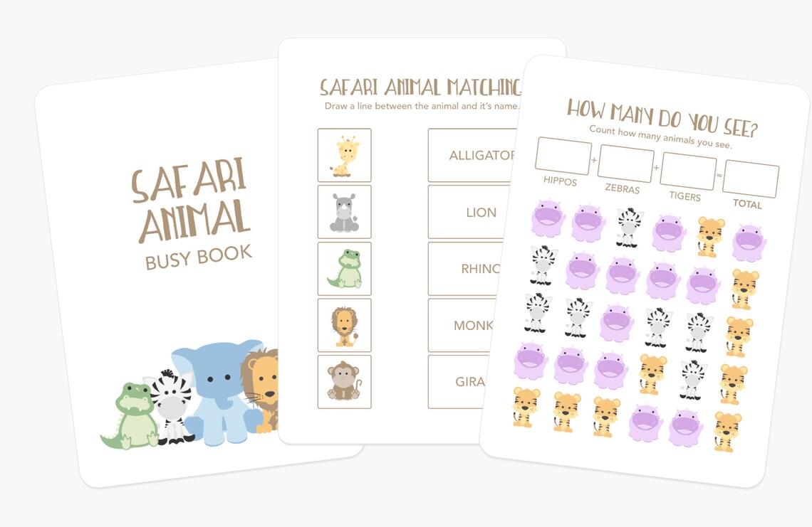 Animal Busy Book Toddler Busy Book Kids Busy Book Kids | Etsy