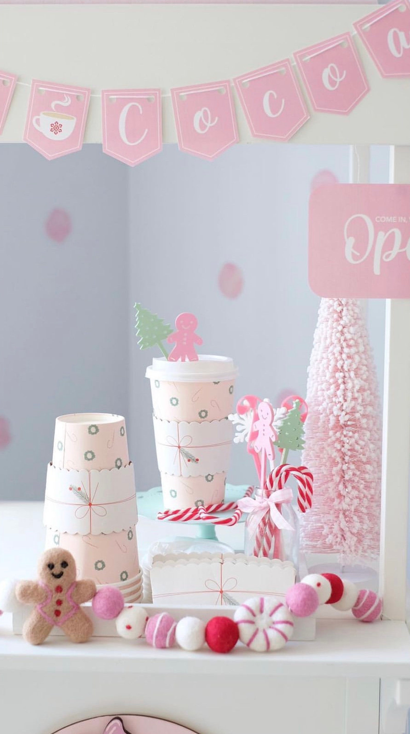Hot Cocoa Pink & Red, Digital Download, Hot Chocolate Themed Winter ...