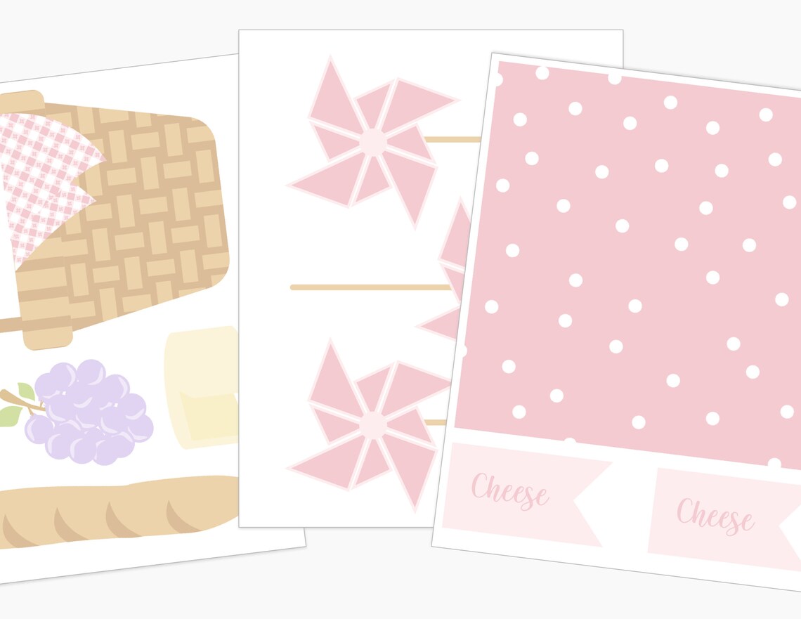 Picnic Printable Dramatic Play Set and Kite, Pinwheel, Playroom Decor ...