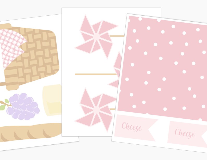 Picnic Printable Dramatic Play Set and Kite Pinwheel - Etsy