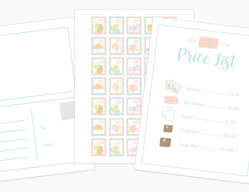 Post Office Dramatic Play Printable Dramatic Play Set - Etsy