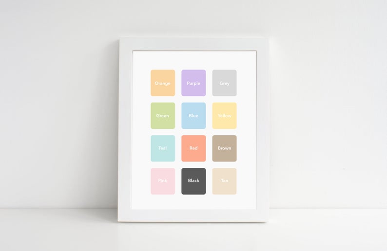 Montessori Playroom Color Swatches Poster Daycare Decor | Etsy