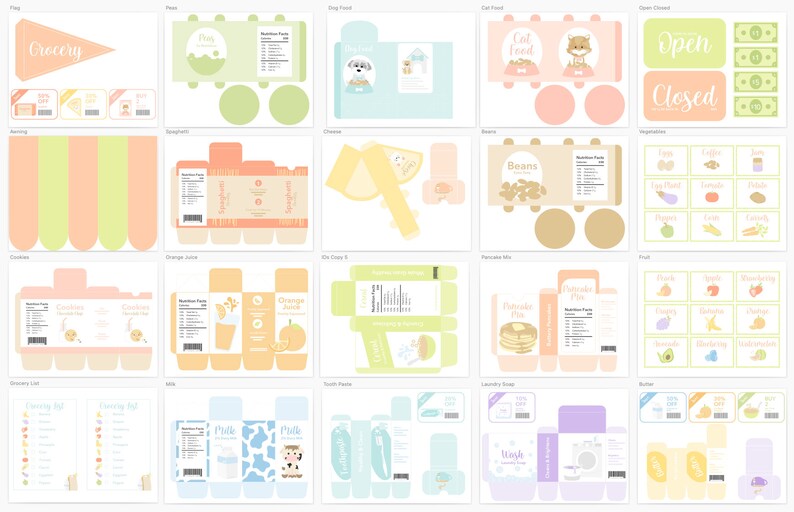 Grocery Store Pretend Play Printable | Dramatic Play Set for Kids ...