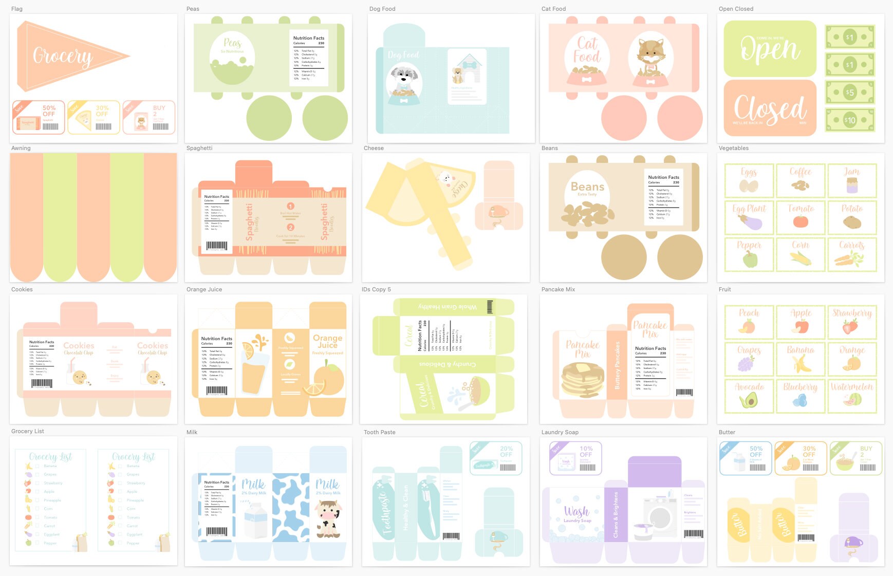 Grocery Store Pretend Play Printable | Dramatic Play Set for Kids ...