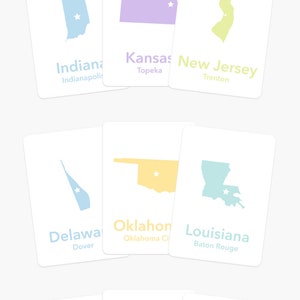 50 States Flash Cards, United States, Learning Flash Cards, US Map, US ...