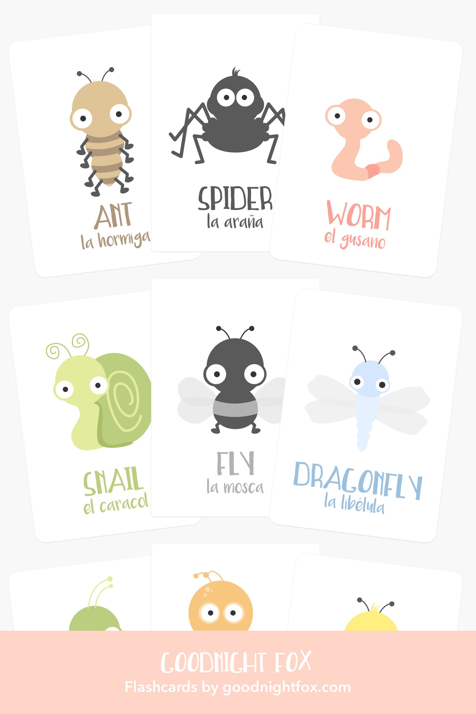 Bugs Flashcards Spider Kids Gift Toddler Educational Game - Etsy