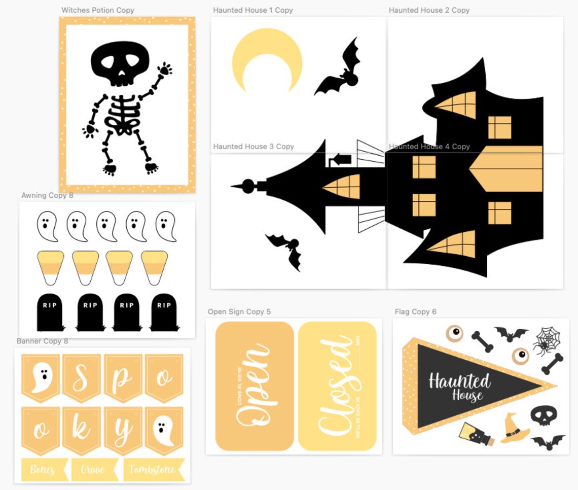 Haunted House Printable Dramatic Play Set, Halloween Sensory Bin (PDF ...