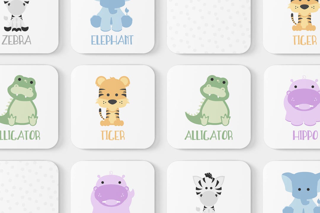 Zoo Safari Animal Memory Game and Educational Toy for Toddler ...