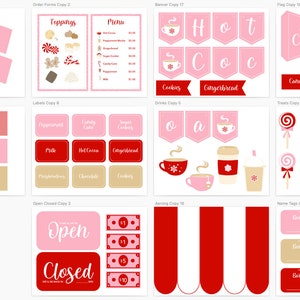 Hot Cocoa Pink & Red, Digital Download, Hot Chocolate Themed Winter ...