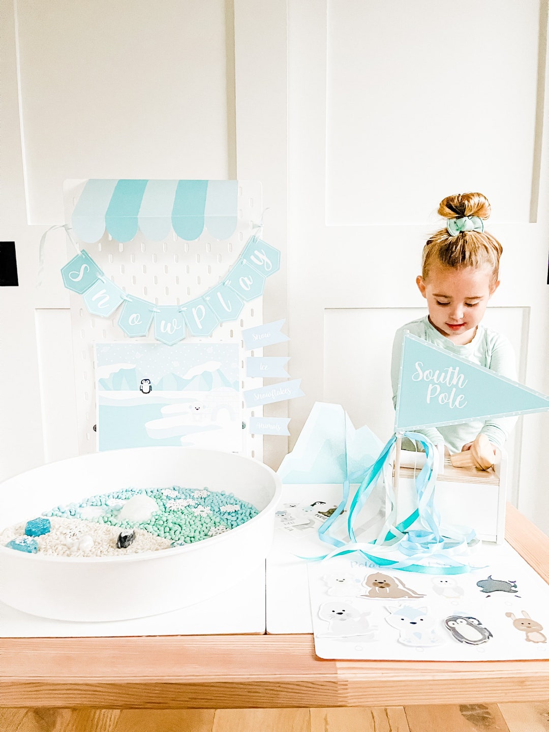 Polar Arctic Animals, Digital Download, White & Blue Snow Themed Winter ...