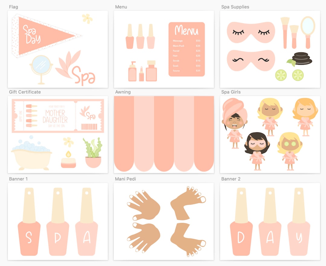Spa Day Dramatic Play & Printable Worksheets - Etsy
