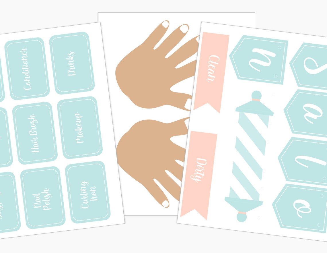 Salon Hair Nail Printables Printable Play Printable - Etsy