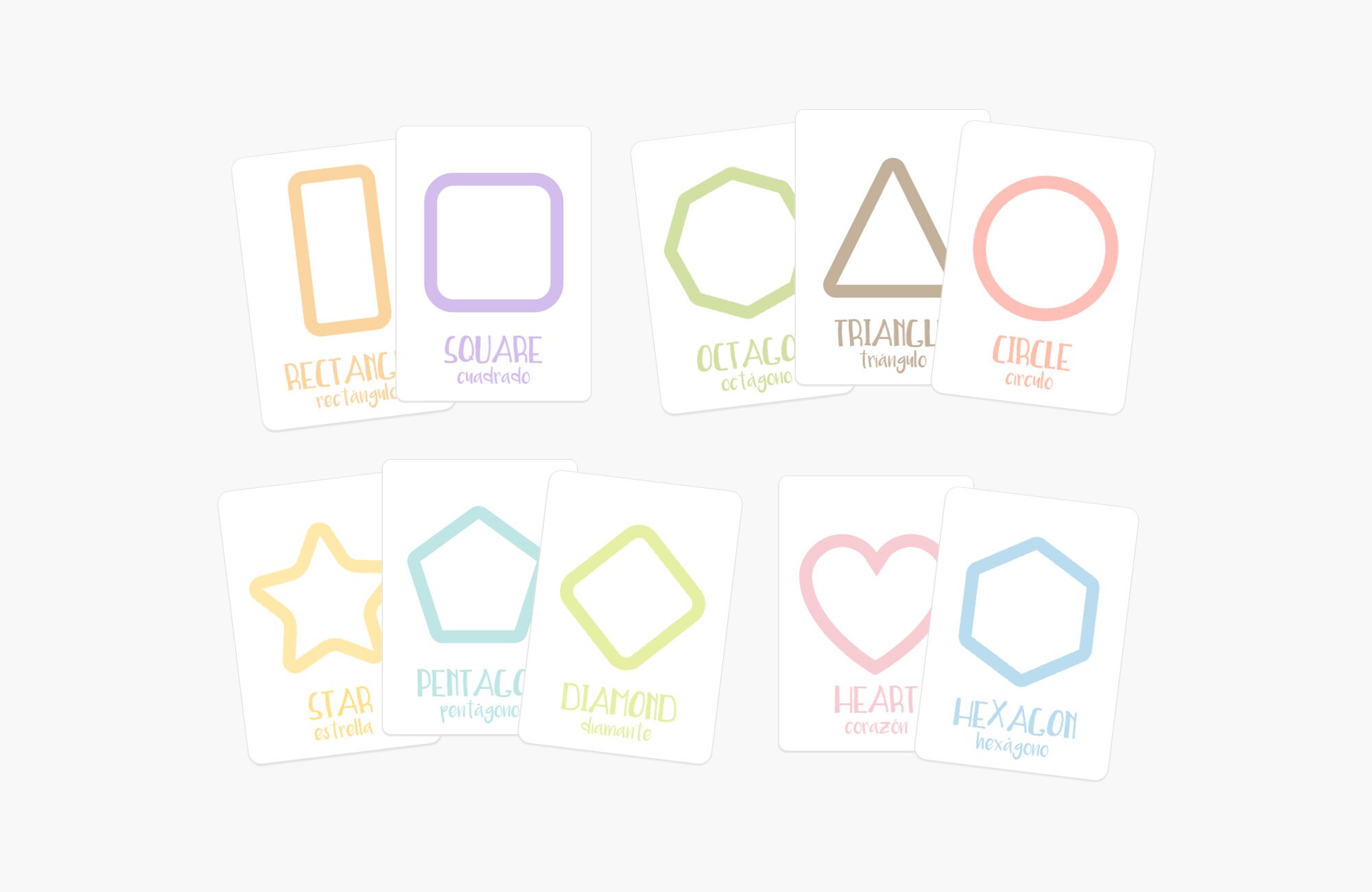 Shapes Flash Cards Homeschool Materials Homeschool | Etsy