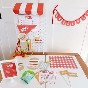 Burger Diner Dramatic Play & Printable Worksheets - Etsy