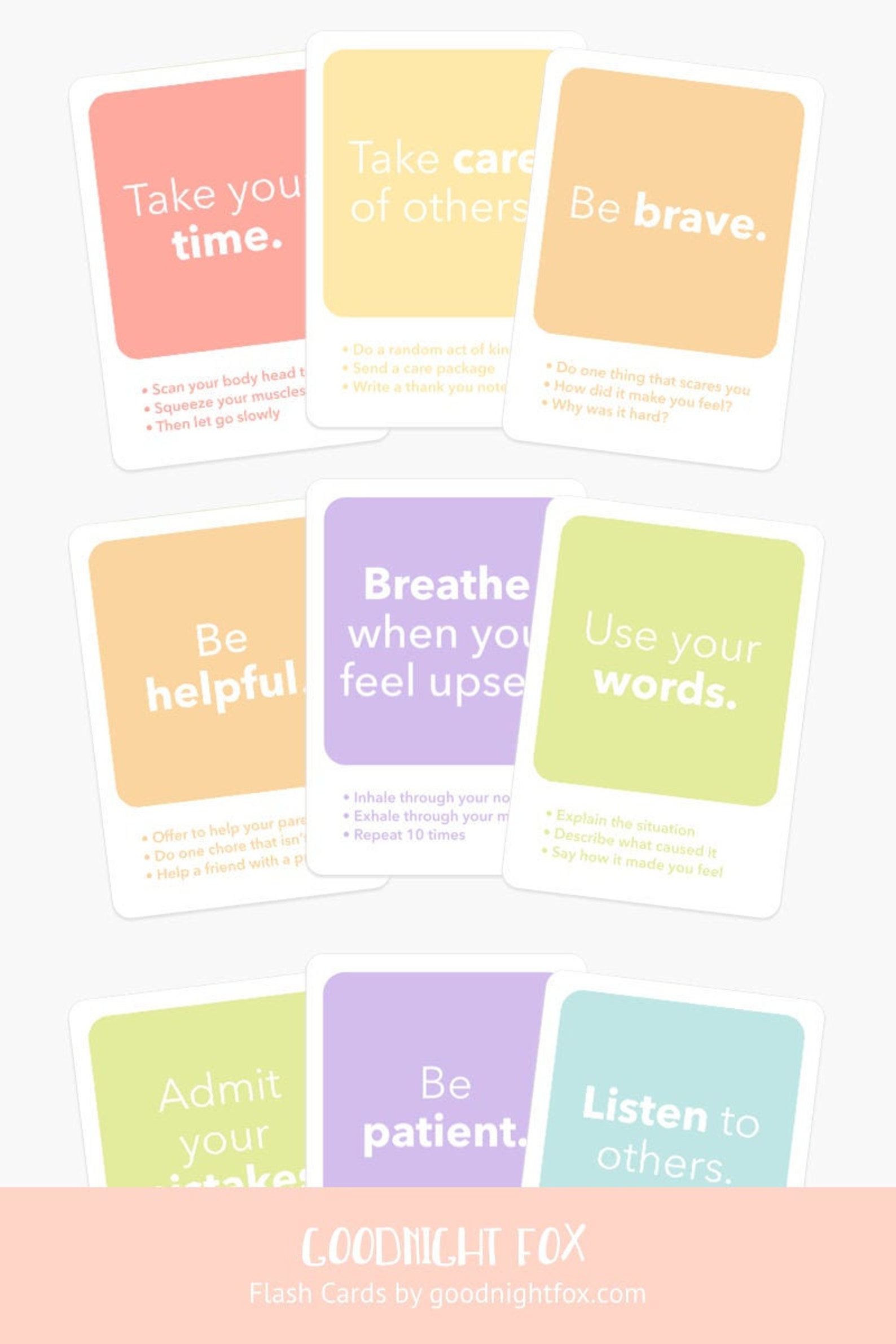 Toddler Mindfulness Flash Cards Mindfulness Activities for - Etsy