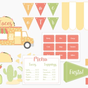 Taco Truck Printable Dramatic Play Set and Cinco De Mayo Decor Bundle ...