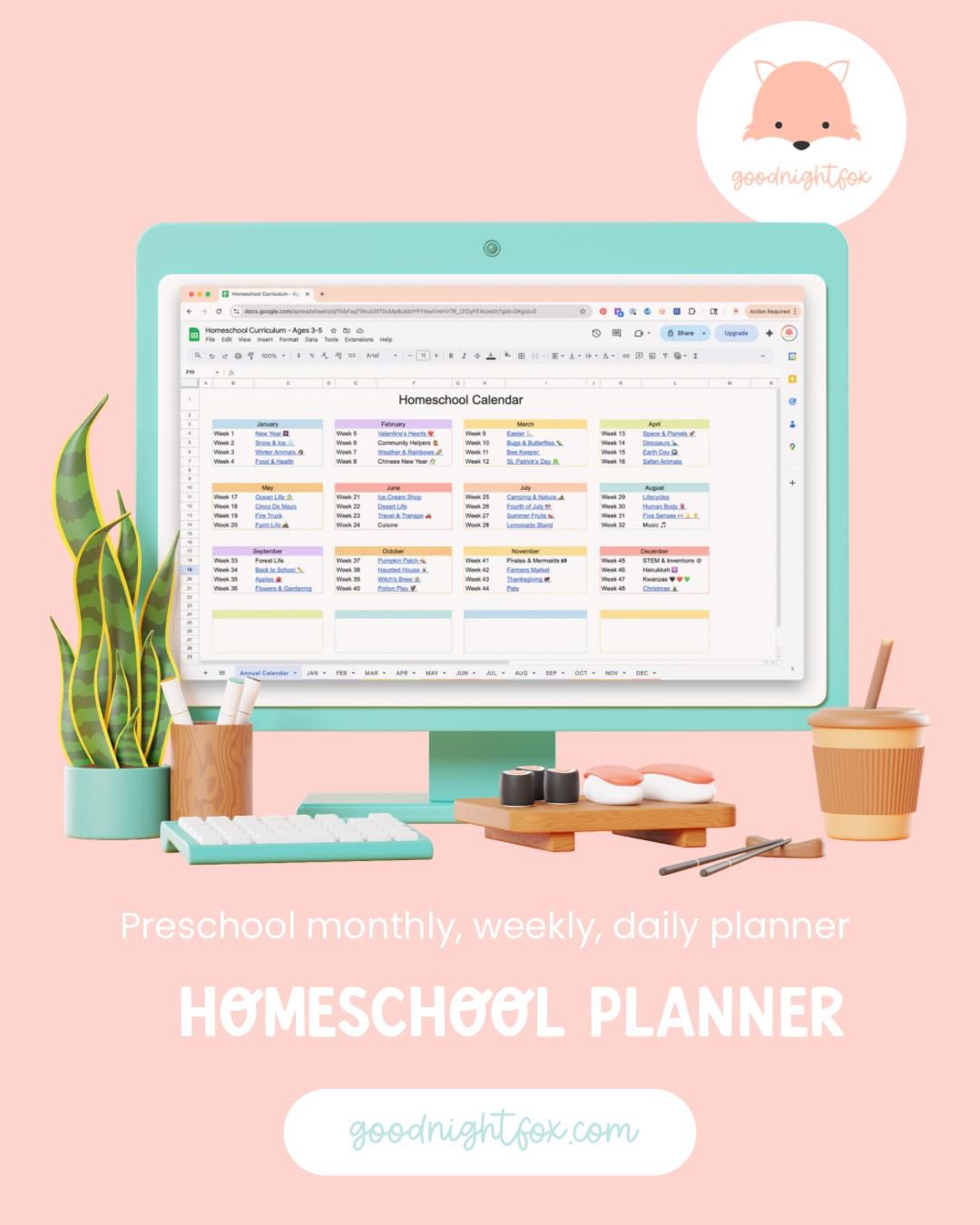 Preschool Curriculum Planner | Homeschool Schedule | Early Learning ...