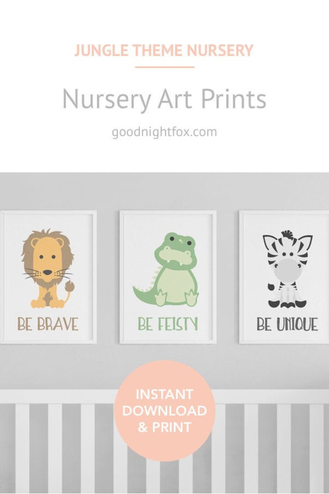 Baby Safari Animals, Set of 3, Baby Girl Decor, Safari Animals ...