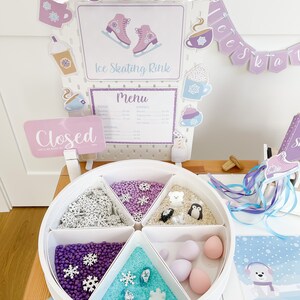 Ice Skating Rink, Digital Download, Pink & Purple Snow Themed Winter ...