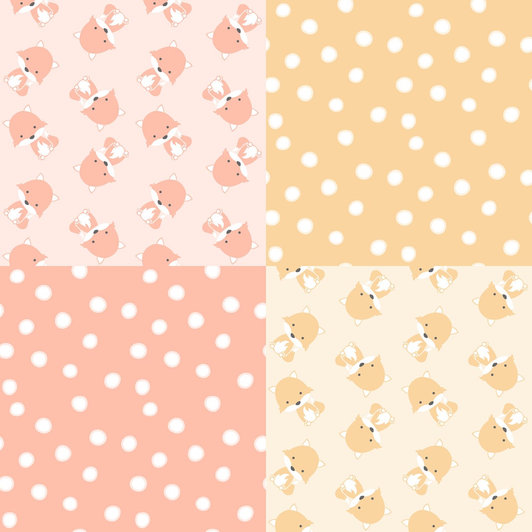 Pink Fox Fabric, Seamless Baby Pattern (digital Download) - Etsy