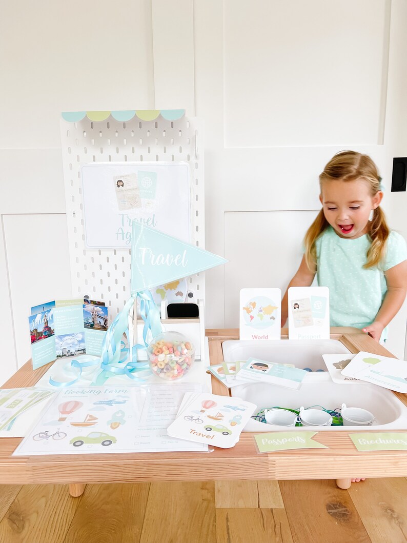 Travel Agency Printable Dramatic Play Set and Sensory Bin - Etsy