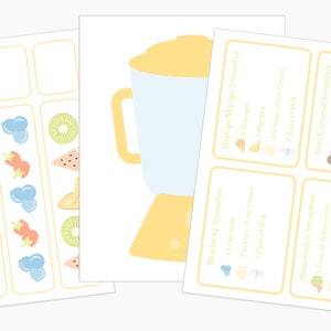 Smoothie Shop Dramatic Play & Printable Worksheets - Etsy