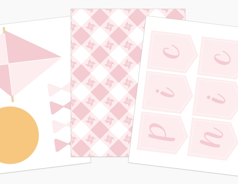 Picnic Printable Dramatic Play Set and Kite, Pinwheel, Playroom Decor ...