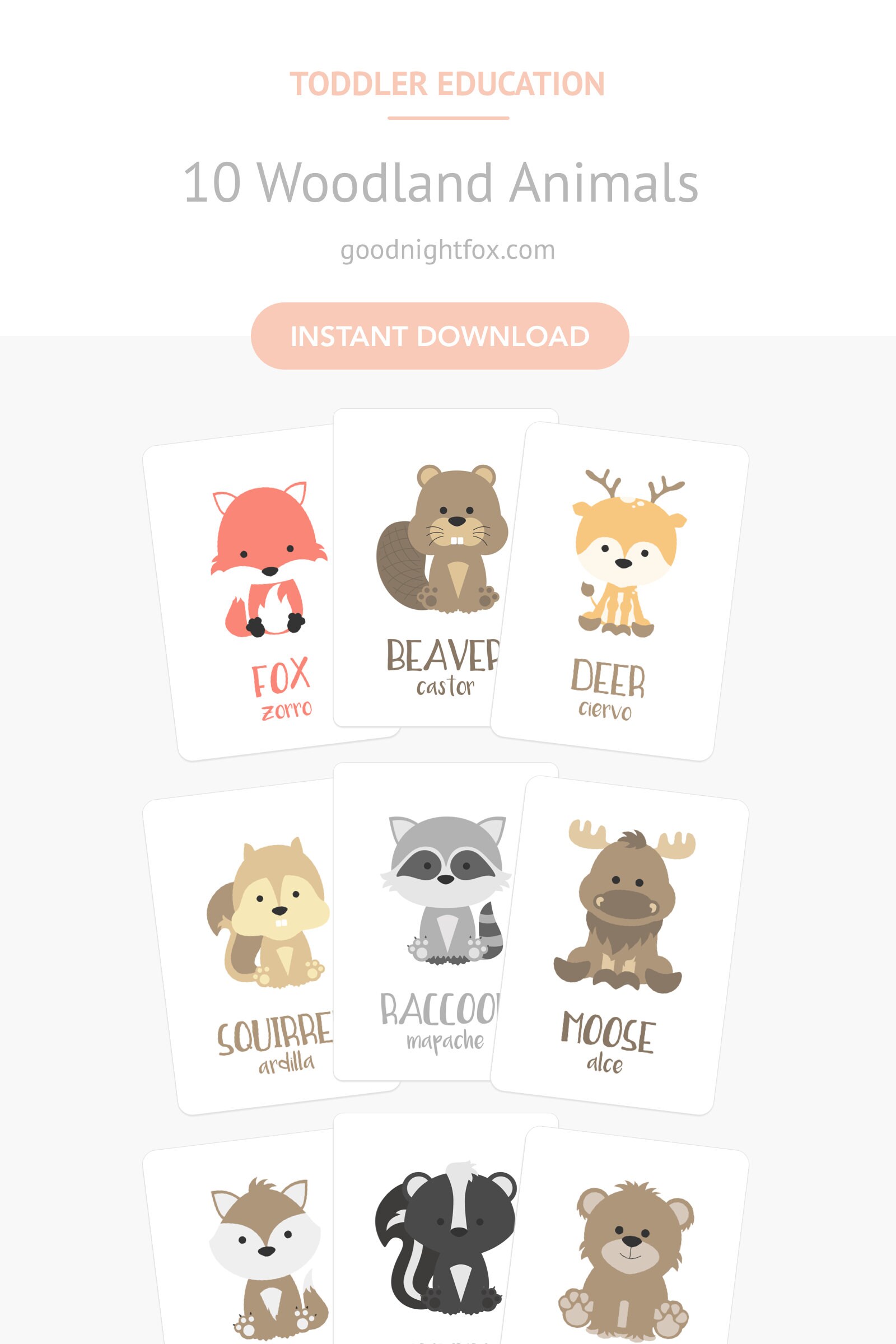 Digital Flashcard Animals Bundle Quiet Toddler Activity | Etsy