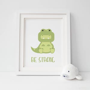 Dinosaur Be Brave, Be Smart, Be Strong Nursery Art | Set of 3 Prints - Etsy