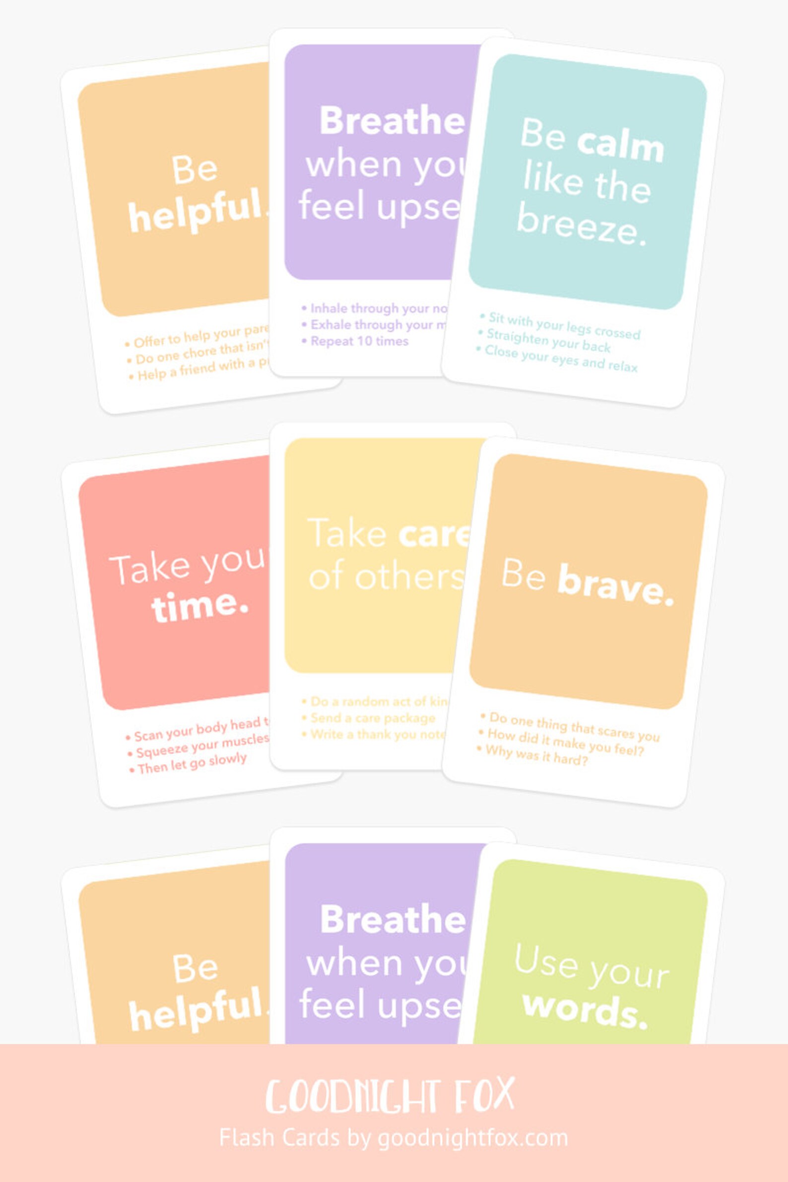 Mindfulness Flash Cards for Toddlers, Calming Activities - Etsy