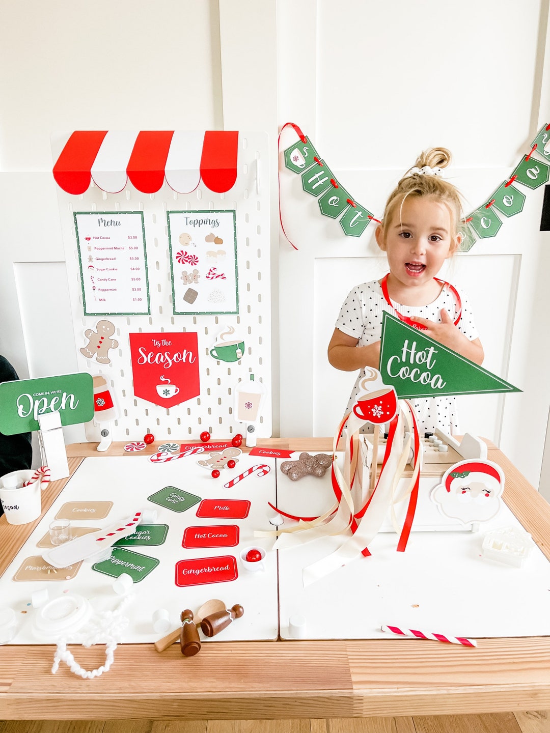 Hot Cocoa Green & Red, Digital Download, Hot Chocolate Themed Winter ...