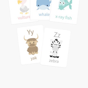 Animal Alphabet Flash Cards Letter Wall Art Alphabet Flash - Etsy