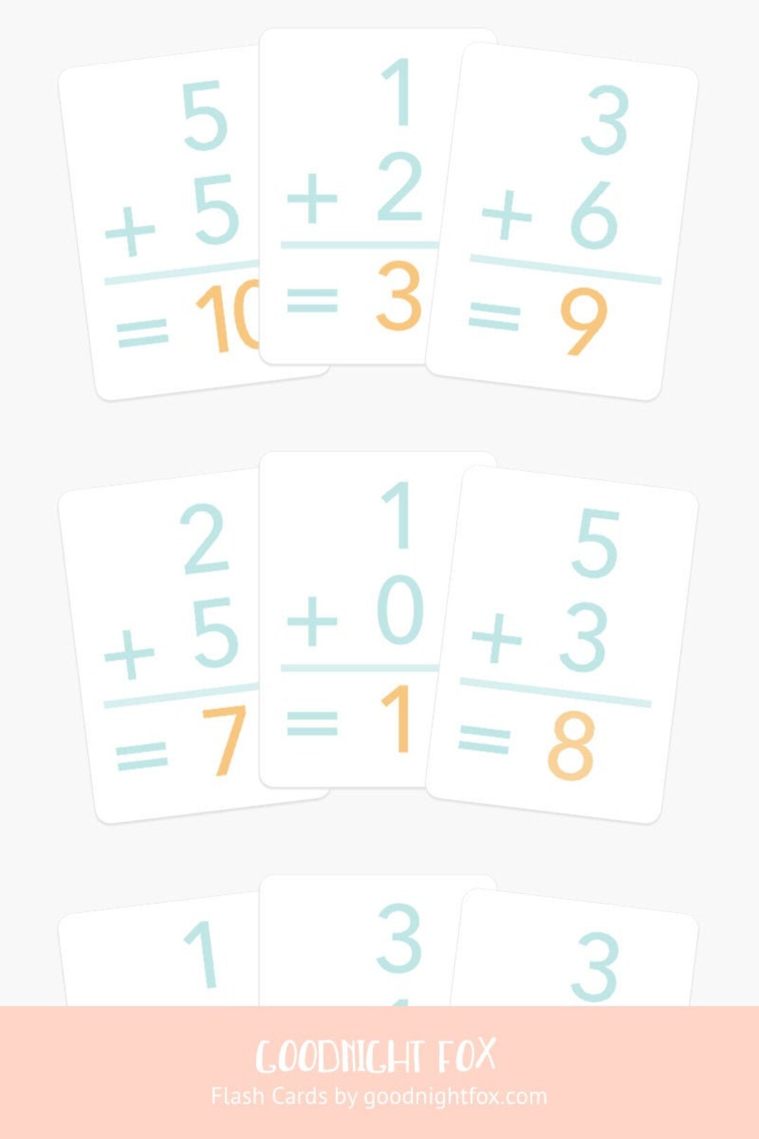 Addition Flash Cards, Math Early Learning, Ages 10mo-6 - Etsy