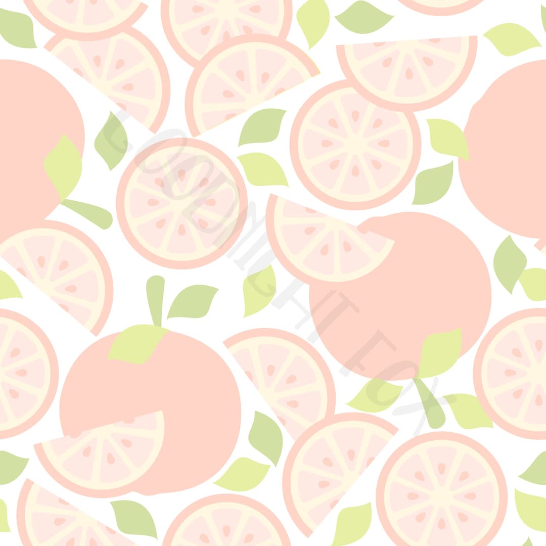 Grapefruit Fabric Seamless Digital Pattern Design, Fabric Design File ...