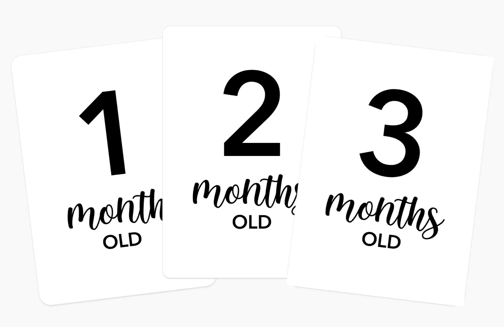 Newborn Baby Milestone Cards Set of 25 Modern Black and | Etsy