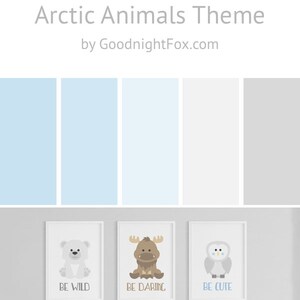Arctic Polar Animals Nursery Art, Set of 6 Prints, Polar Bear, Moose ...