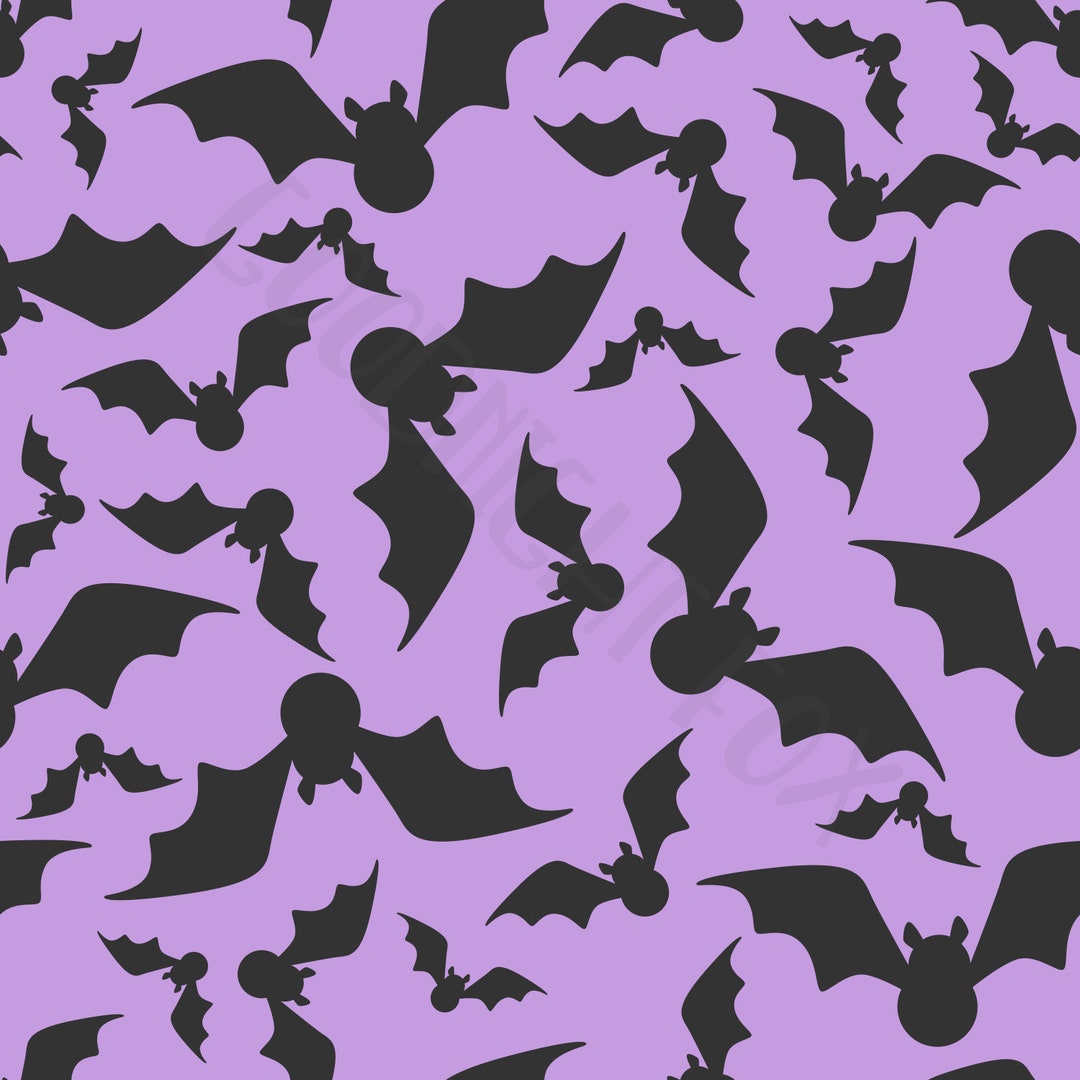 Purple Bats Halloween Seamless Fabric Designs, Surface Designs ...