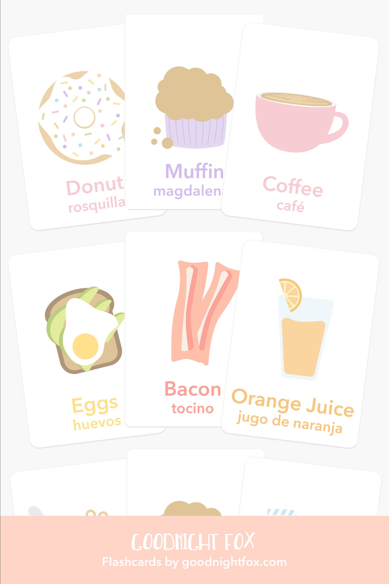 Breakfast Flashcards Learning Breakfast Foodie Flashcards - Etsy