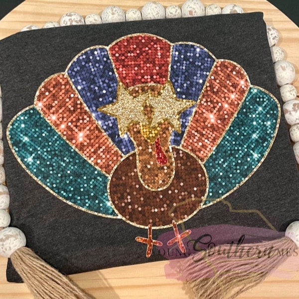 Faux Sequin Turkey Shirt - Etsy
