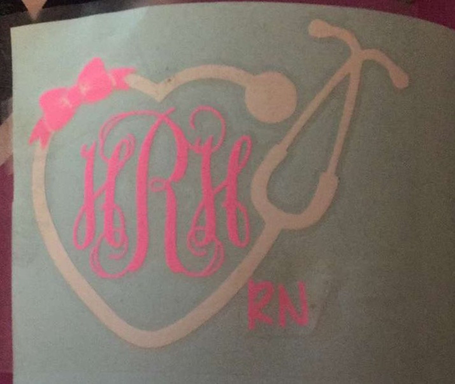 Monogram Stethoscope Decal Heart Stethoscope Decal - Etsy