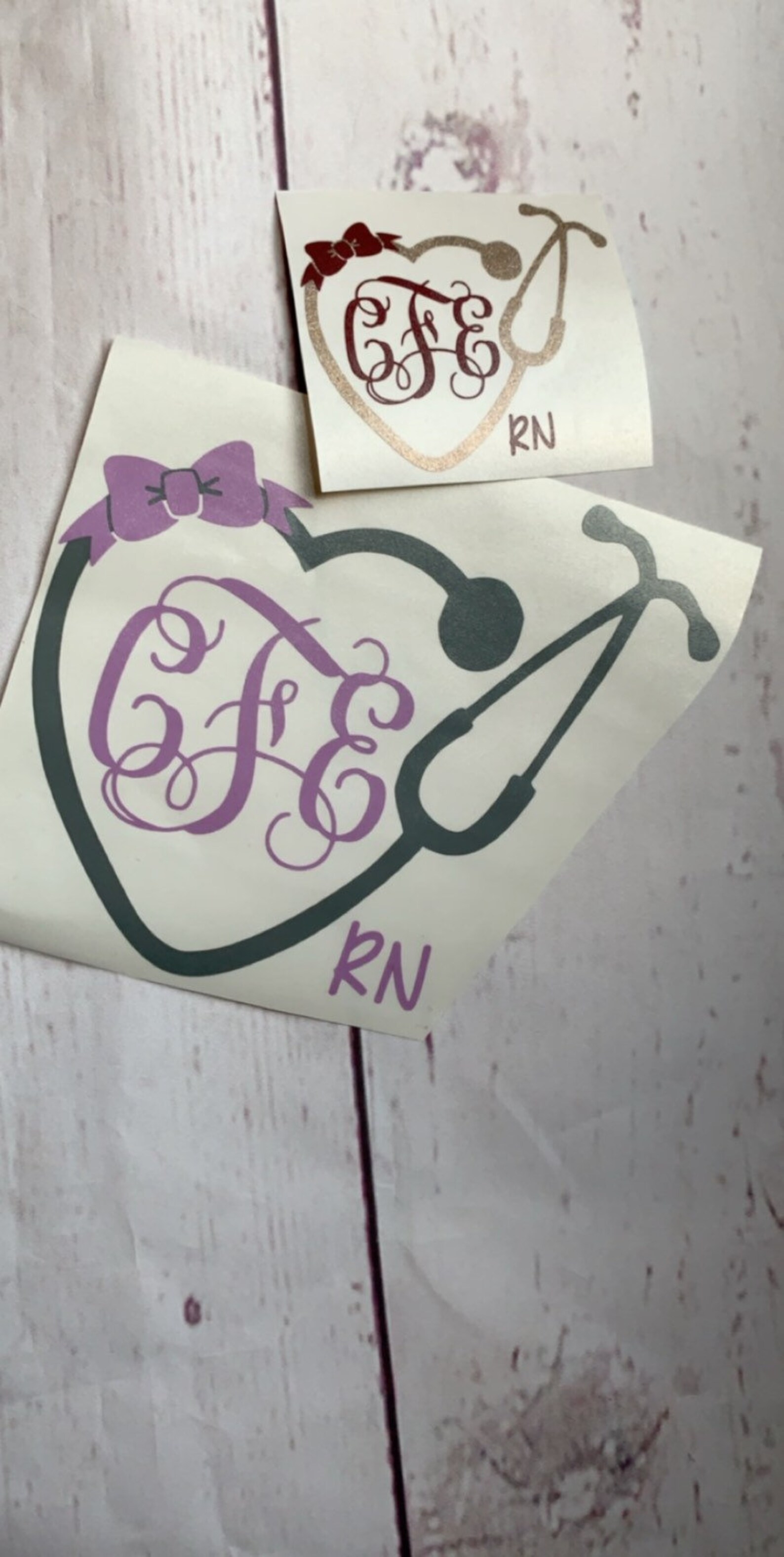 Monogram Stethoscope Decal Heart Stethoscope Decal - Etsy