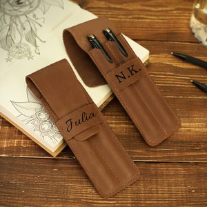Leather Pen Sleeve 6 Colors Available, Personalized Pen Case, Fountain ...