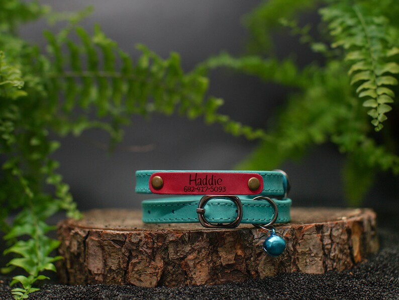 Personalized Cat Collar Leather Cat Collar Adjustable Cat - Etsy