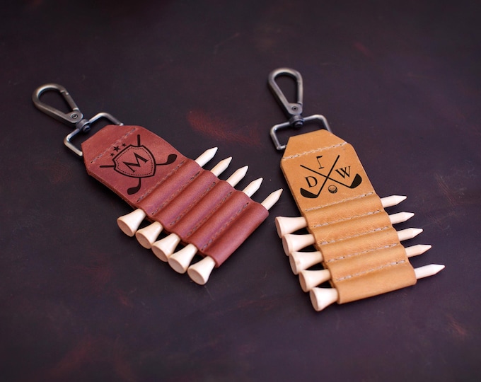 Personalized Golf Tee Keychain, Golf Bag Tag, Golf Tee Holder ...