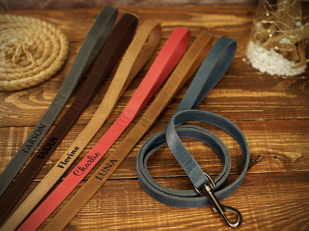 Leather Dog Leash, Personalized Dog Leash 5FT, Durable Dog Leash With ...