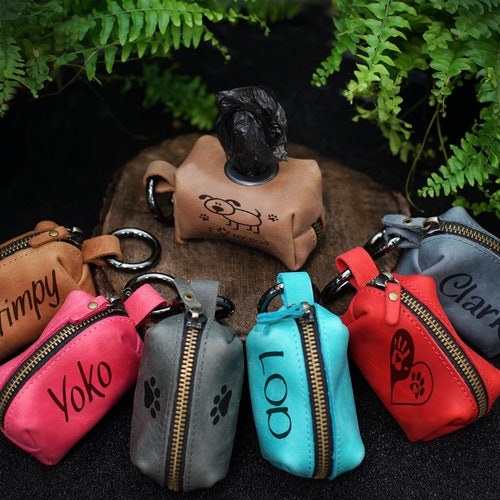 Personalized Poop Bag Leather Dog Poop Bag Holder Dog Waste - Etsy
