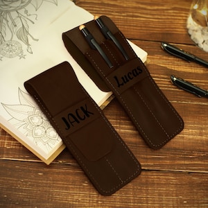 Leather Pen Sleeve 6 Colors Available, Personalized Pen Case, Fountain ...