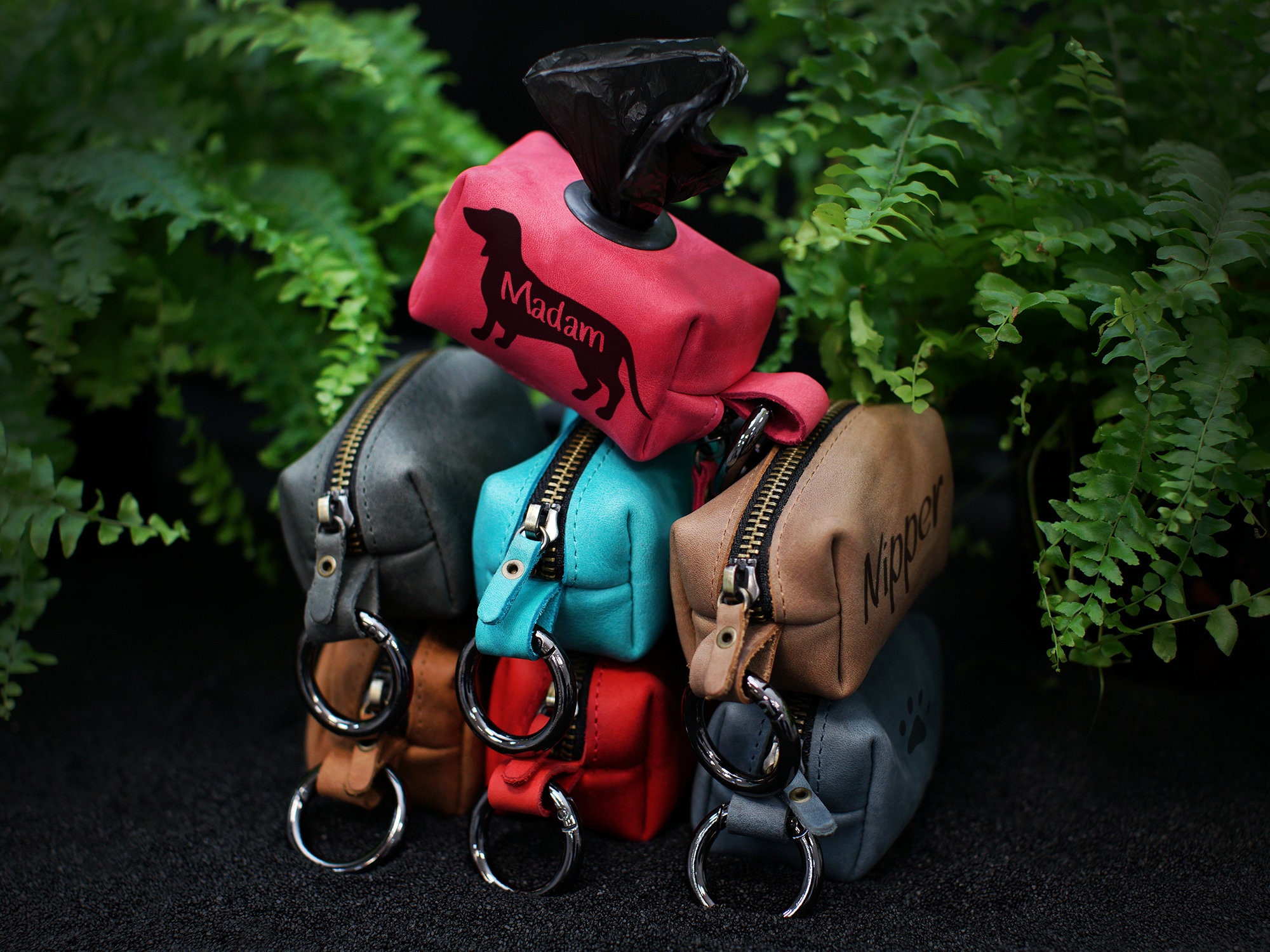 Personalized Dog Poop Bag Holder Leather Dog Waste Bag | Etsy